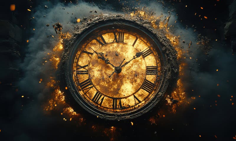 Clock Engulfed in Flames Creates an Intense Spectacle of Time and ...