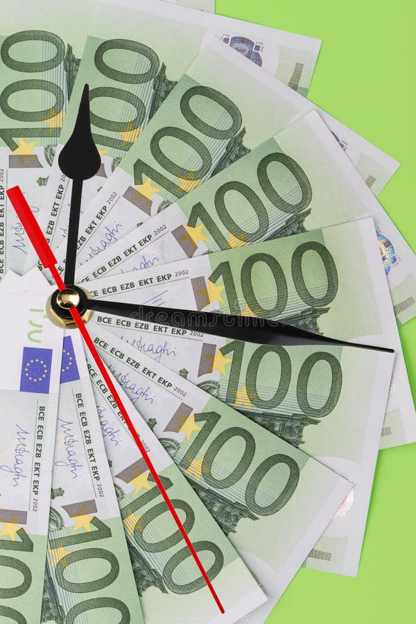 Clock and the euro stock image. Image of circle, money - 66203275