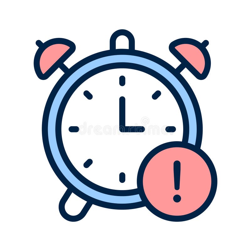 Clock with an Exclamation Mark Indicating an Alarm Notification Stock ...