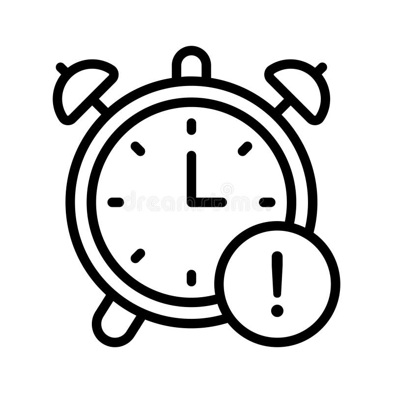 Clock with an Exclamation Mark Indicating an Alarm Notification Stock ...