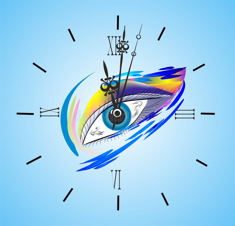 Clock eye stock illustration. Illustration of look, pupil - 63210061