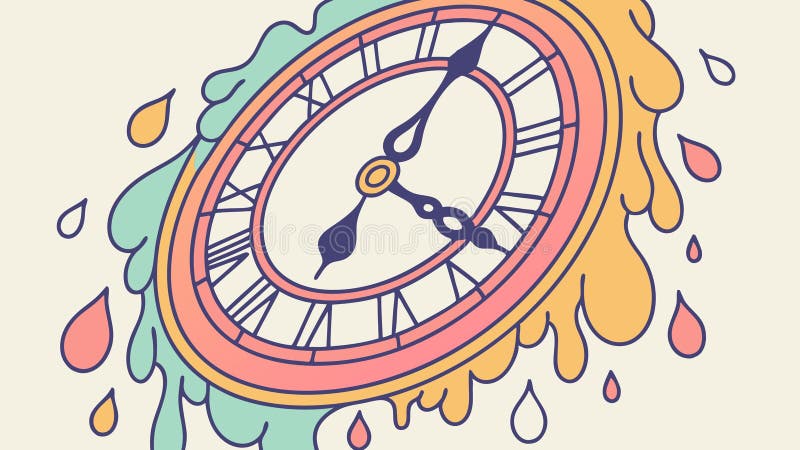 Clock Face with Abstract Liquid Splatters, Vector Design Generative AI ...
