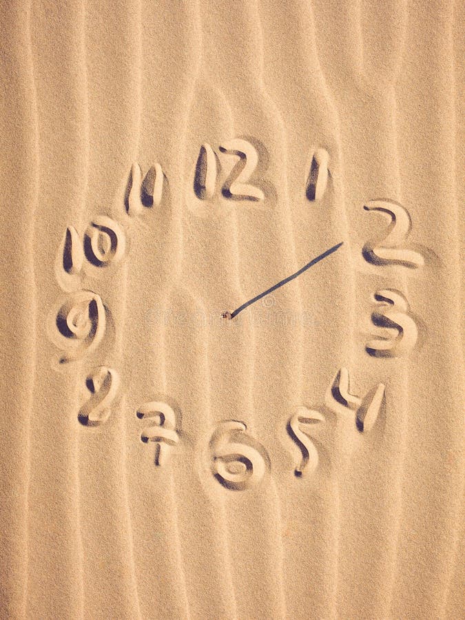 Clock face on beach stock image. Image of ripple, beach - 47774133