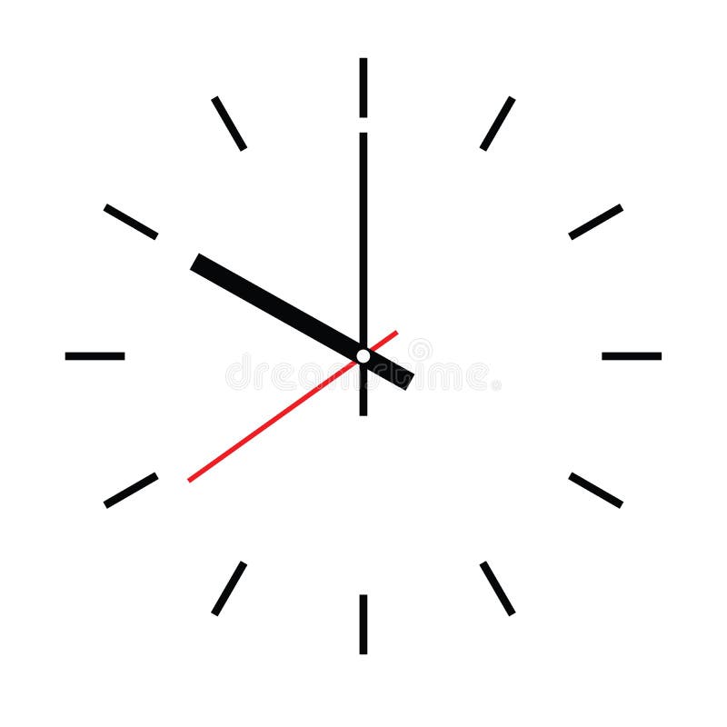 Clock Face. Blank Hour Dial with Hour, Minute and Second Hand. Dashes ...