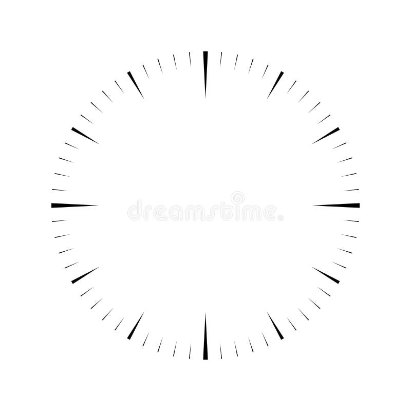 Clock Face. Blank Hour Dial. Wedges Mark Minutes and Hours Stock Vector ...