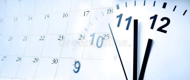 Clock and calendar stock photo. Image of month, measurement - 197806452