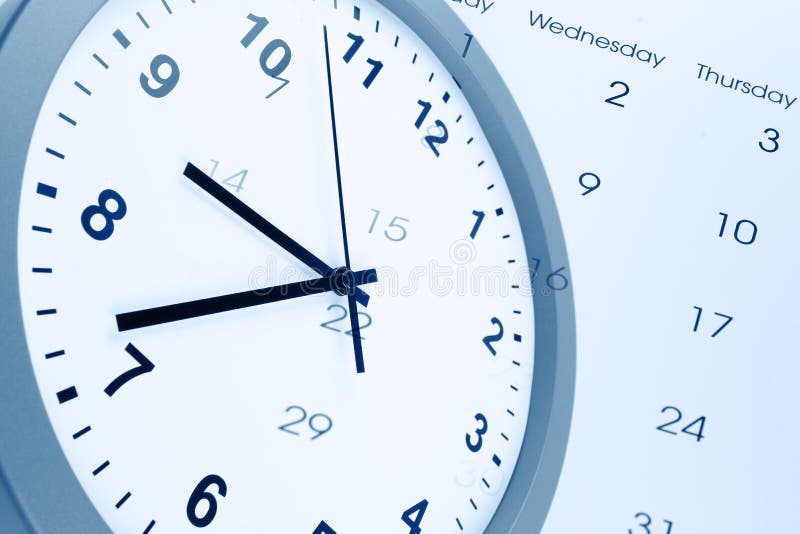 Clock and calendar stock photo. Image of closeup, punctuality - 108335710