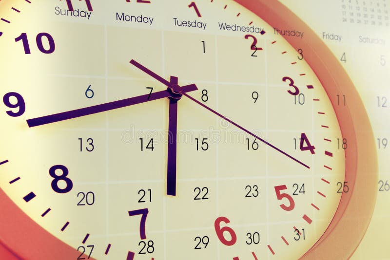 Clock and calendar stock photo. Image of deadline, calendar - 111877390