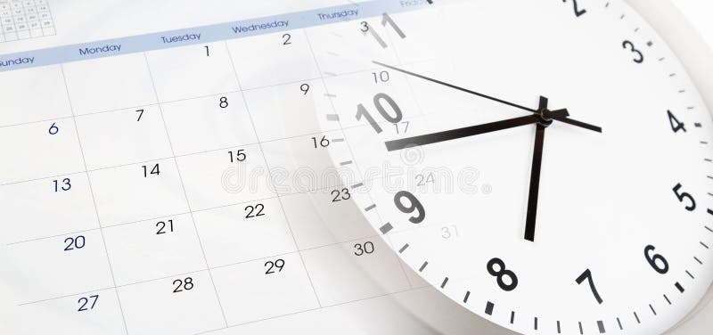 Clock and calendar stock image. Image of closeup, monthly - 156594065