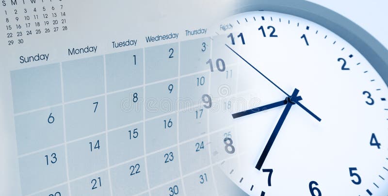 Clock and calendar stock photo. Image of month, hands - 181296624