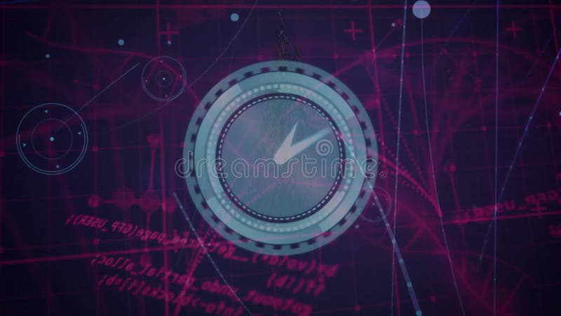 Clock Face with Check Mark Animation Over Scientific Graphs and ...