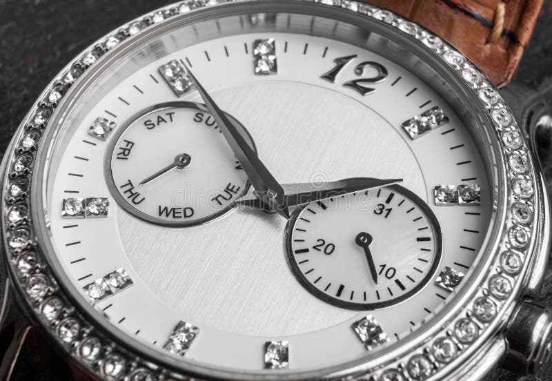 Clock Face Close-up. Minute Hand. Hour Hand. Time Flow Stock Photo ...