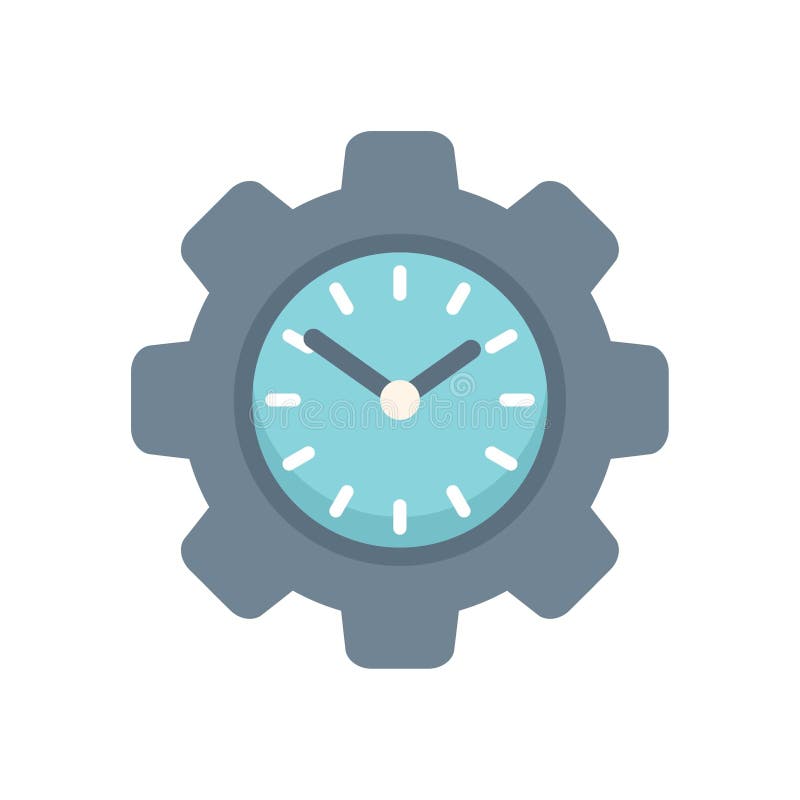 Clock Face with Cogs Representing Time Management Stock Illustration ...