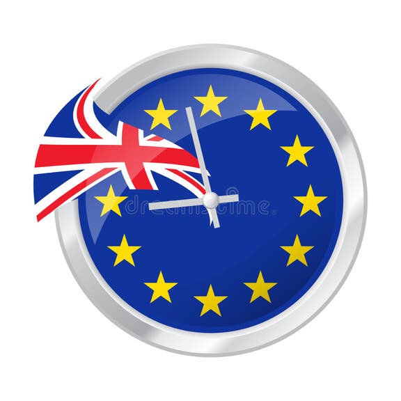 Clock Face with EU and UK Flags, Symbolizing BREXIT Stock Vector ...