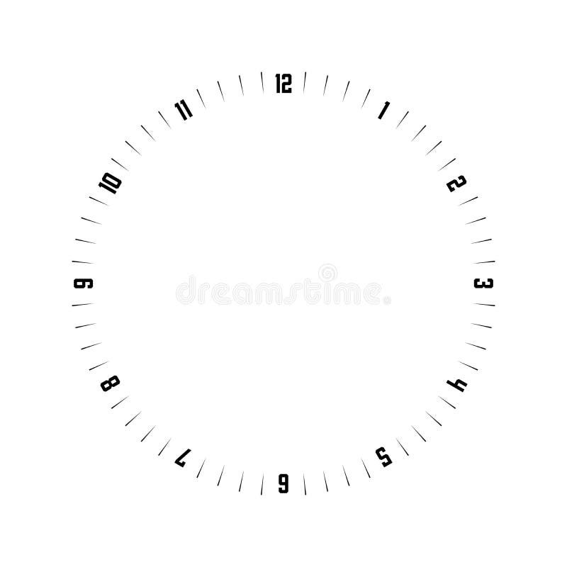 Clock Face. Hour Dial with Numbers. Dots Mark Minutes and Hours Stock ... Clock Face. Hour Dial with Numbers. Dots Mark Minutes and Hours Stock ...