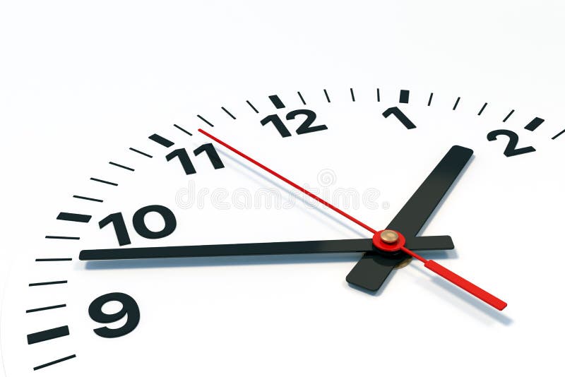 Wall Clock Face with Hour, Minute and Second Hands Stock Illustration ...