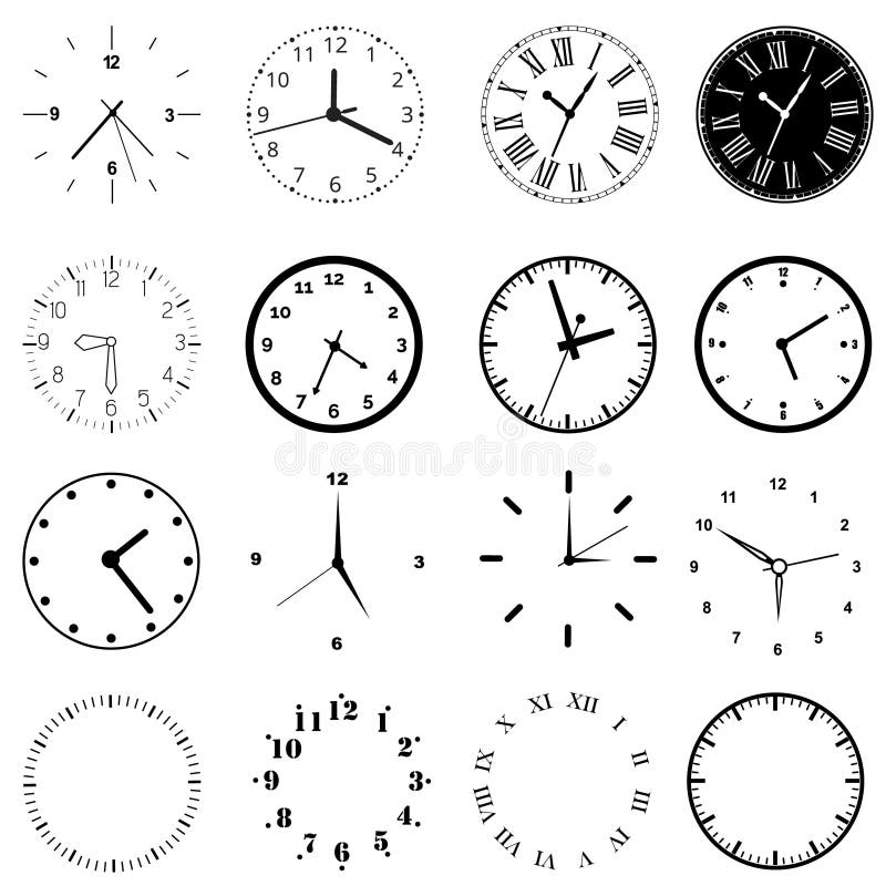 Clock Face Icon Vector. Wall Clock Illustration Sign. Time Symbol ...