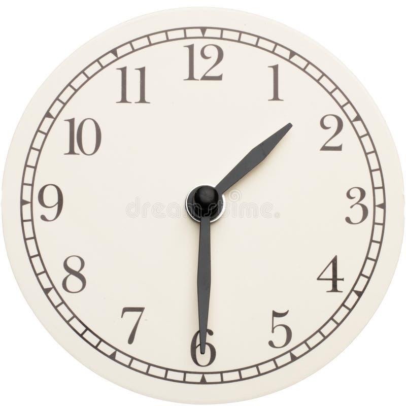 Clock Face Isolated on White Background Stock Image - Image of object ...