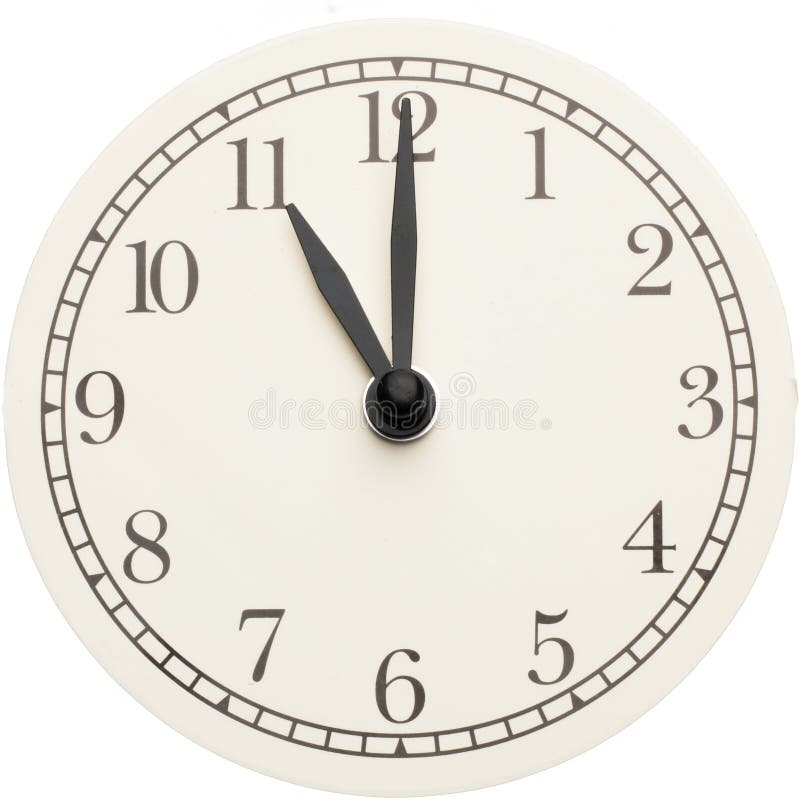 Clock Face Isolated on White Background Stock Image - Image of isolated ...