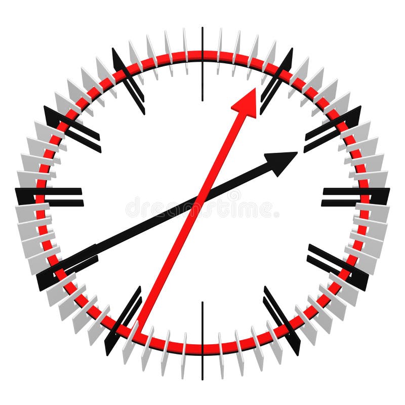 Clock Face with Long Arrows Stock Illustration - Illustration of ...