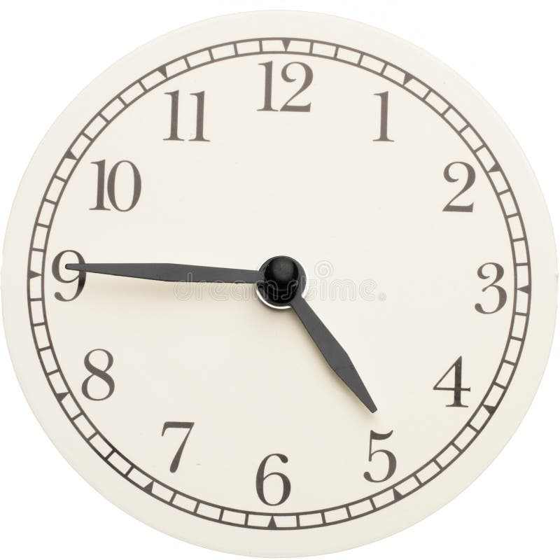 Clock Face Isolated on White Background Stock Image - Image of minute ...