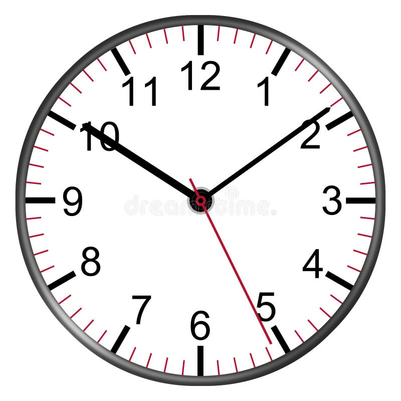 Clock Face Illustration Second Minute Hour Hands Stock Illustration ...