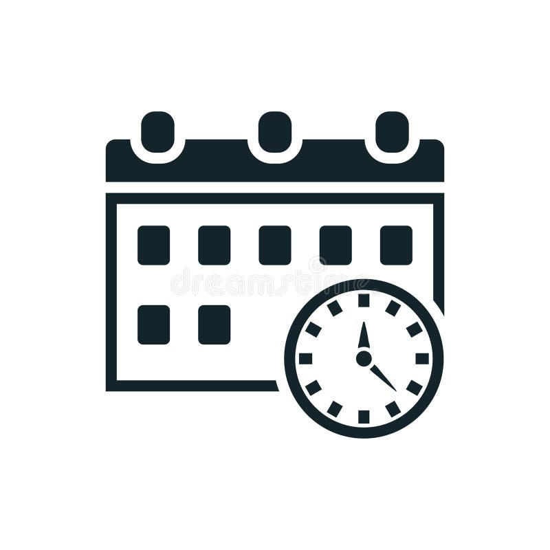 Clock Face Overlapping Calendar Icon Showing Scheduled Event Stock ...