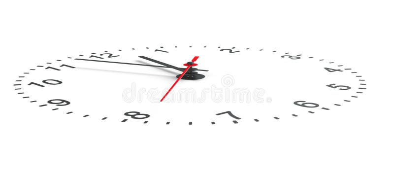 Clock Face Perspective View. Isolated Stock Illustration - Illustration ...