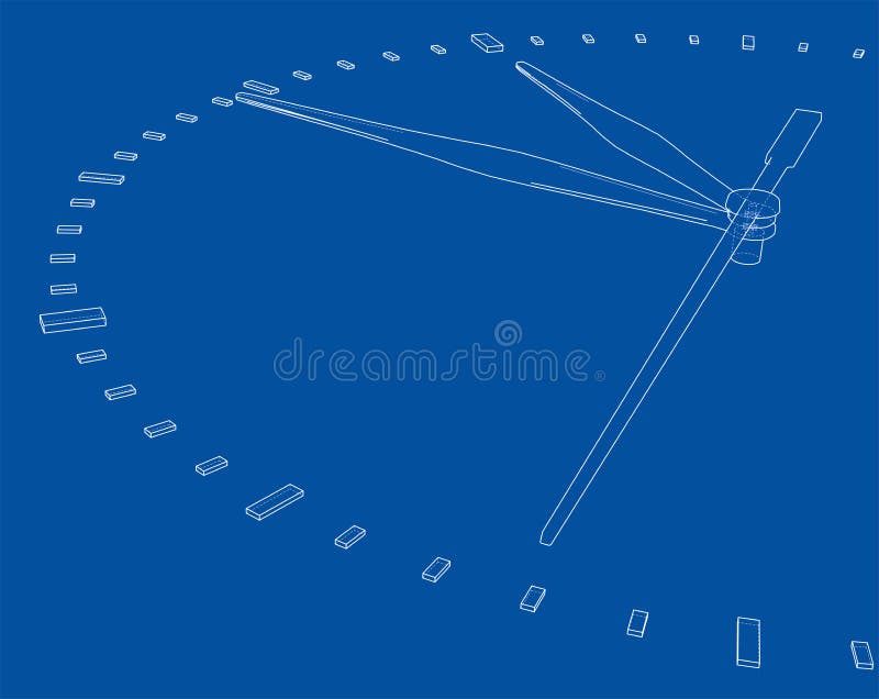 Clock Face. Perspective View Stock Vector - Illustration of hand ...