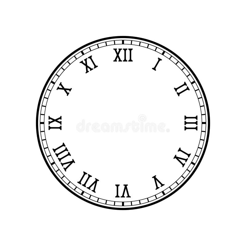 Clock Face Roman Numerals Stock Illustrations – 784 Clock Face Roman ...