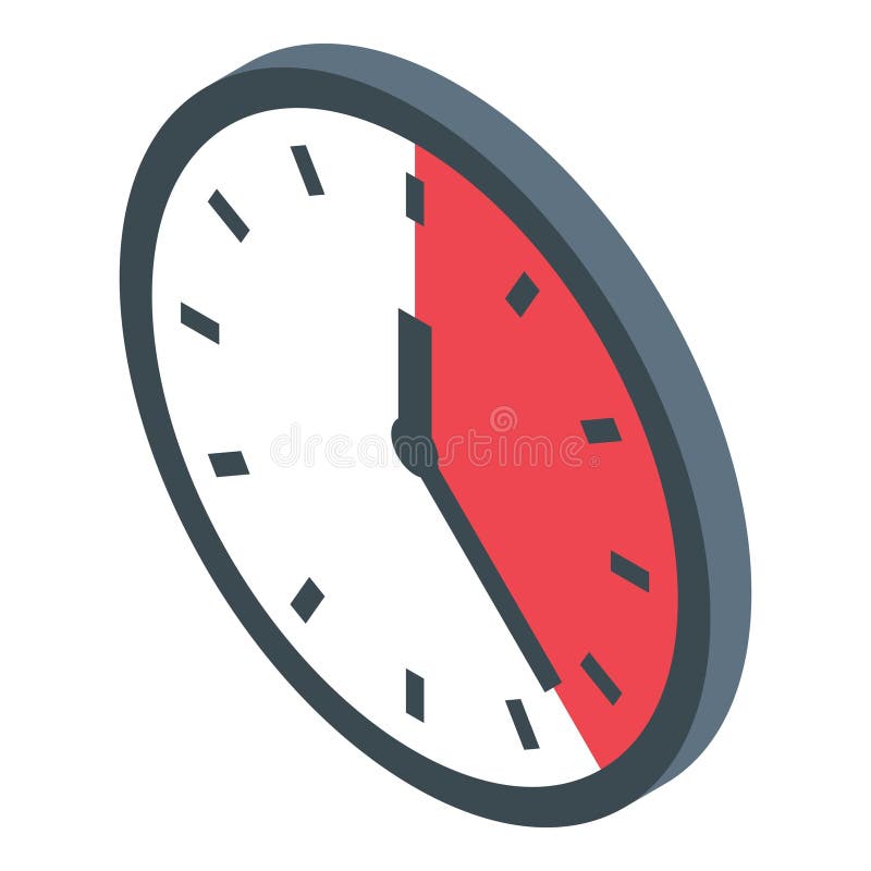Clock Showing Deadline Approaching with Red Area Stock Illustration ...