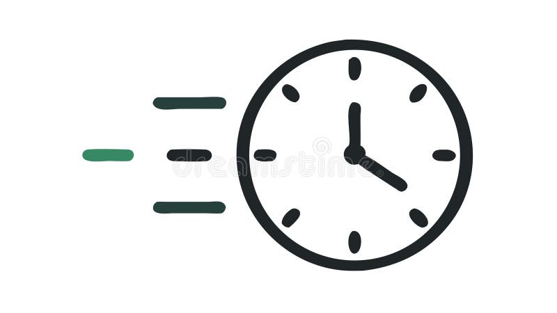 Clock Face with Second Hand Time Measurement Icon, Vector Design ...