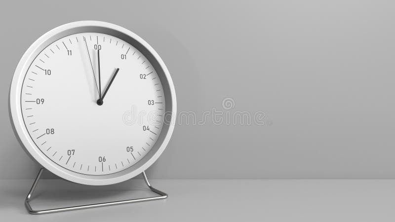 Round Clock Shows 1:00 or 13:00 Sharp. One or Thirteen O`clock. 3D ...