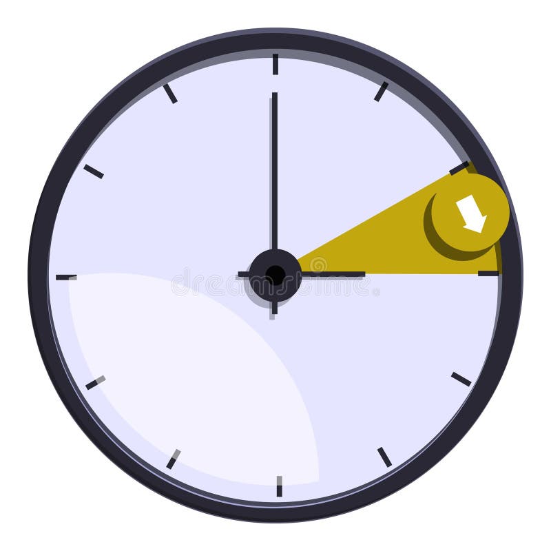 Clock Face Showing Time Passing with Yellow Section Moving Towards ...