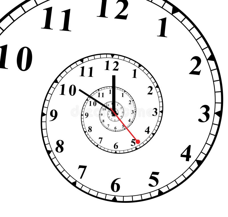 Clock Face with a Spiral Effect Stock Illustration - Illustration of ...