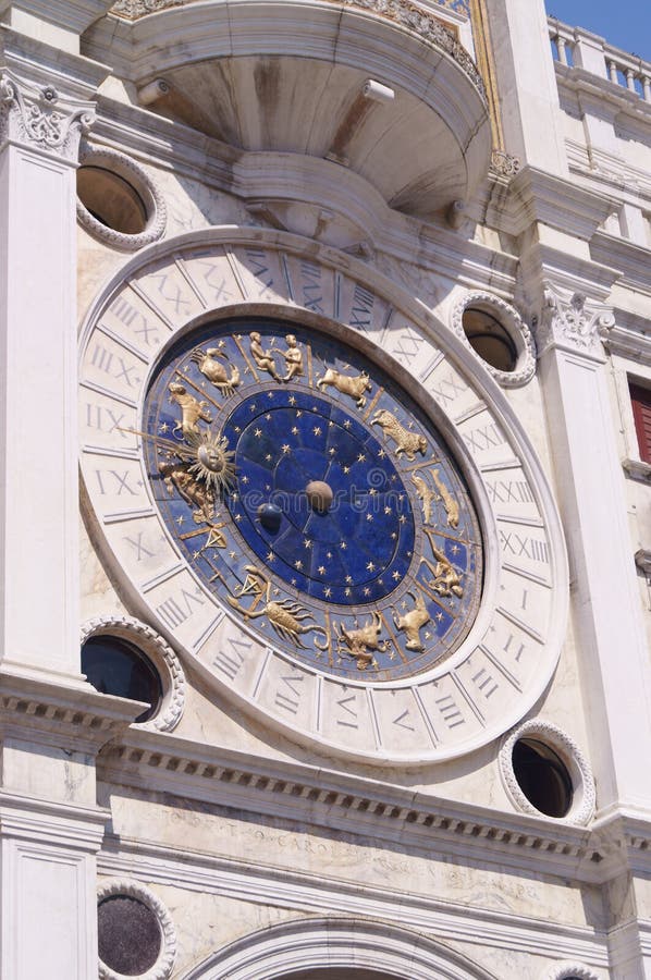 Clock Face of St Mark S Clocktower Stock Image - Image of zodiac, italy ...