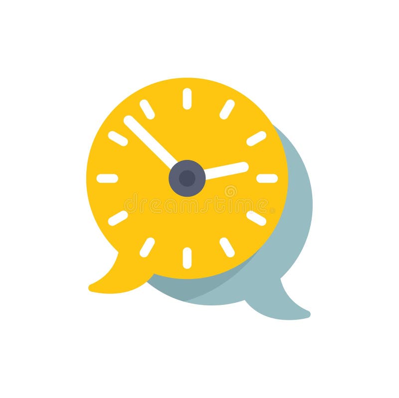 Clock Face Talking about Time Management in a Speech Bubble Stock ...