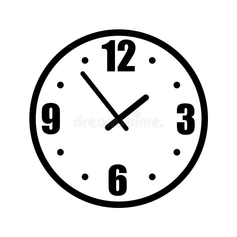 Clock Face Template Isolated on White Background. Vector Illustration ...