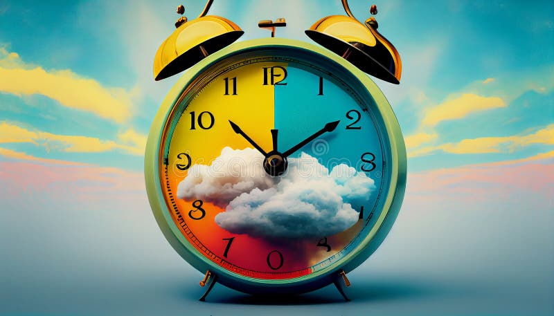 Clock Face Waking Up with Night Countdown ,generative AI Stock ...