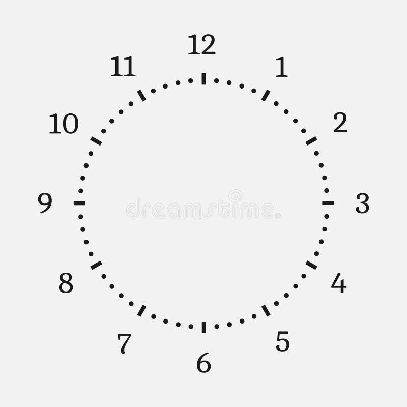 Clock Face on a White Background Stock Vector - Illustration of graphic ...
