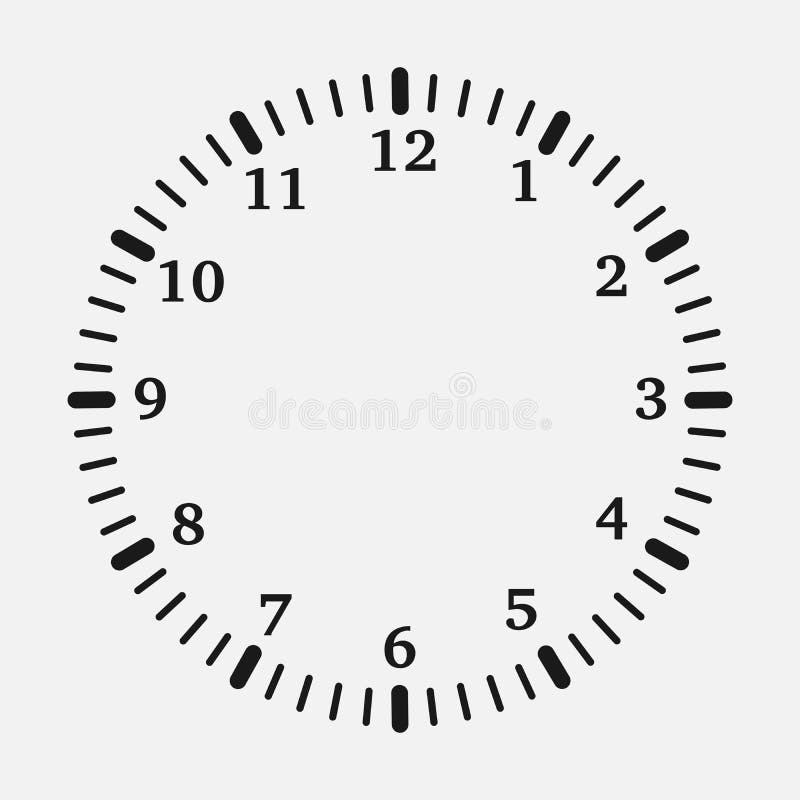 Clock Face on a White Background Stock Vector - Illustration of graphic ...