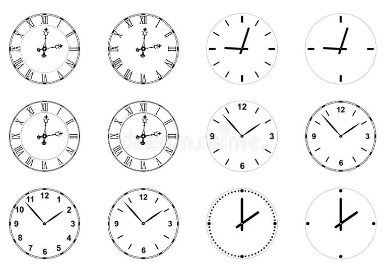 Clock faces stock vector. Illustration of elegant, isolated - 3405298