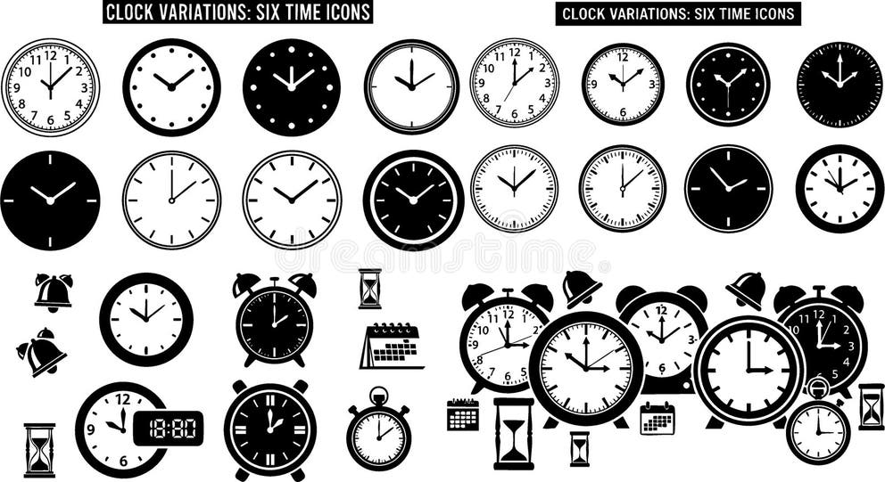 Multiple Clock Faces Stock Illustrations – 148 Multiple Clock Faces ...