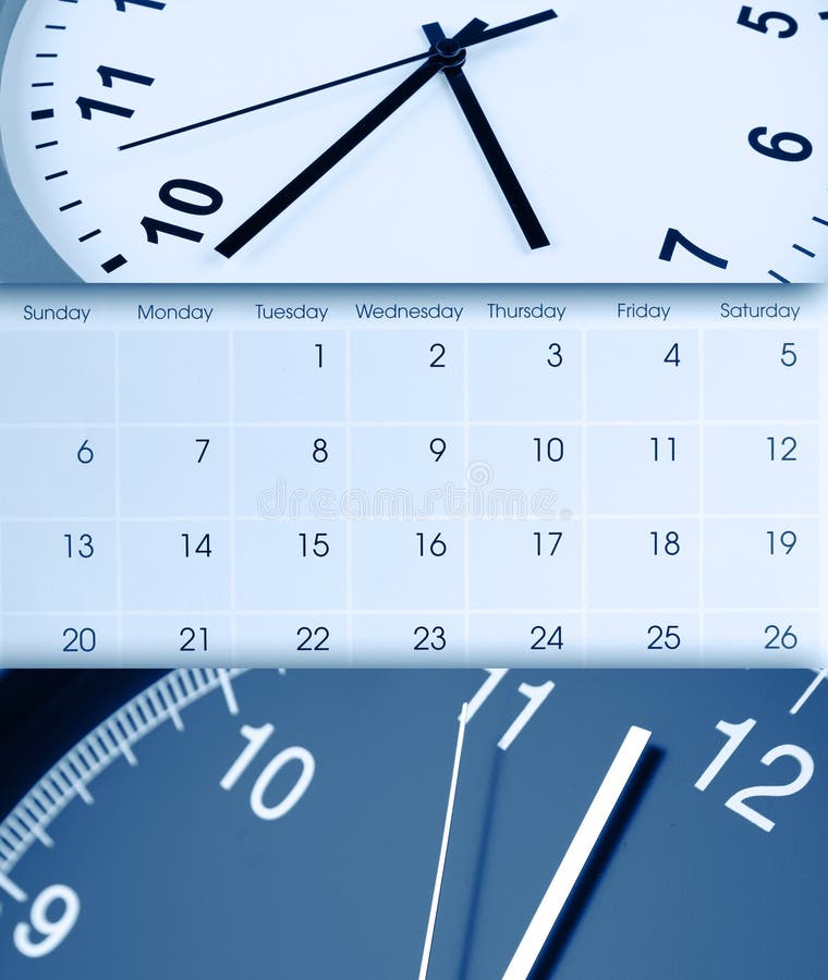 Clocks and calendar stock image. Image of deadline, objects - 271449923