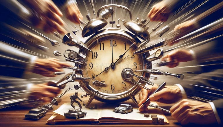 A Clock with Fast-moving Hands, Ai Generated Image Stock Photo - Image ...