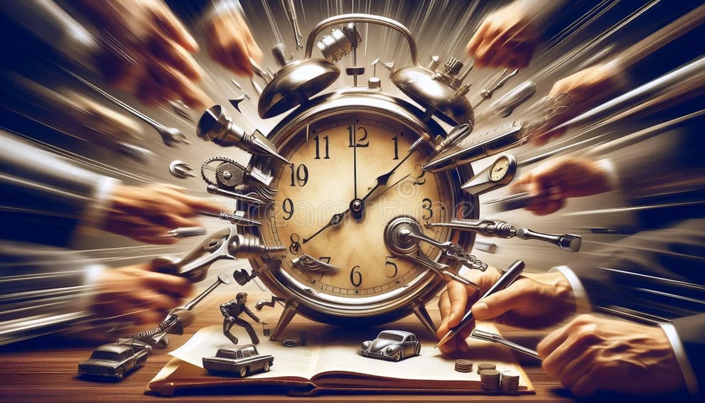 A Clock with Fast-moving Hands, Ai Generated Image Stock Photo - Image ...