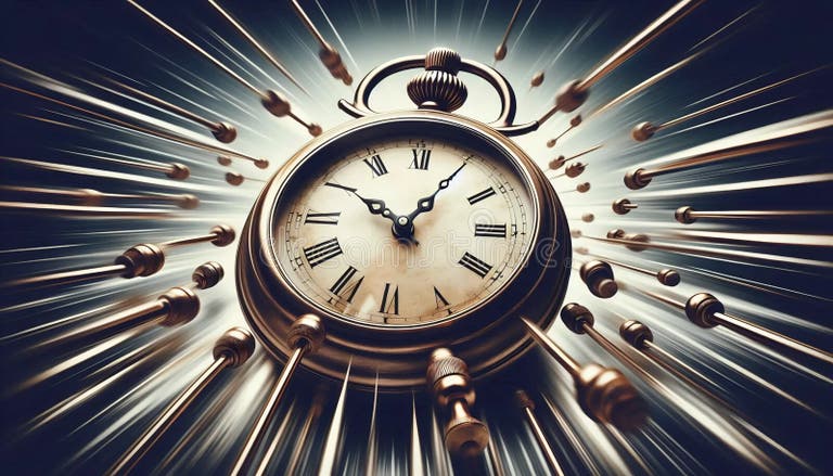 A Clock with Fast-moving Hands, Ai Generated Image Stock Image - Image ...