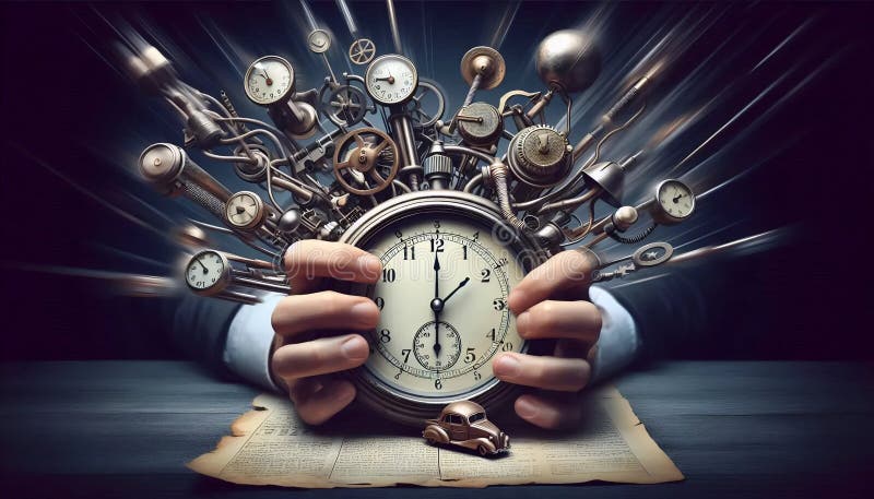 A Clock with Fast-moving Hands, Ai Generated Image Stock Photo - Image ...