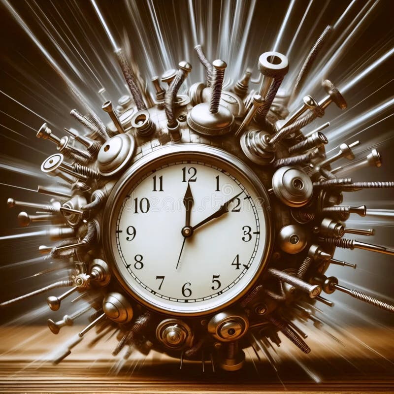 A Clock with Fast-moving Hands, Ai Generated Image Stock Image - Image ...