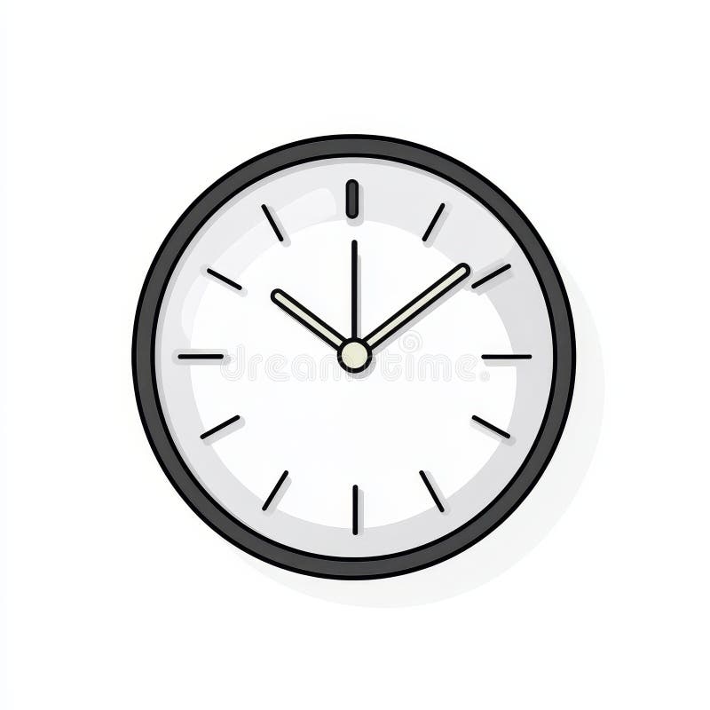 A Clock Featuring a Simple Black Line Design and Clean Markers for ...